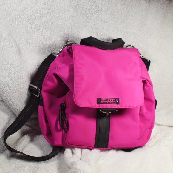 Ralph Lauren | Bags | Lauren Ralph Lauren Pink Mini Nylon Backpack ...